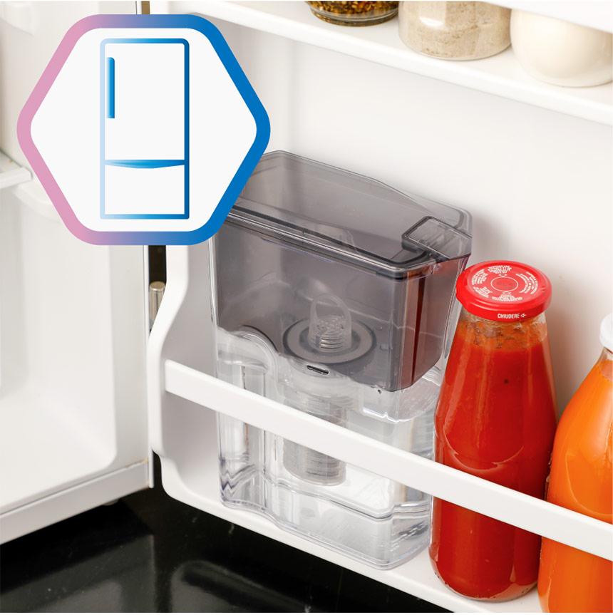 ポット型浄水器MIZ-U【MIZ-U-BK01】☆水道水を注ぐだけで驚くほどおいしい水が5分で出来上がり！