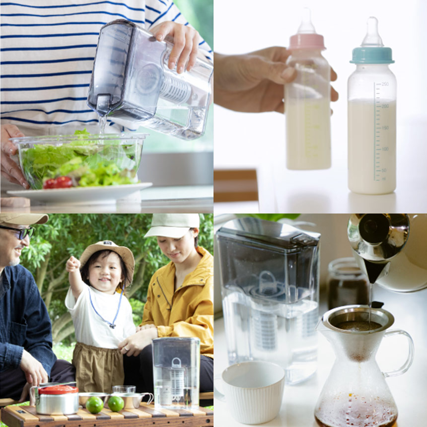 ポット型浄水器MIZ-U【MIZ-U-BK01】☆水道水を注ぐだけで驚くほどおいしい水が5分で出来上がり！